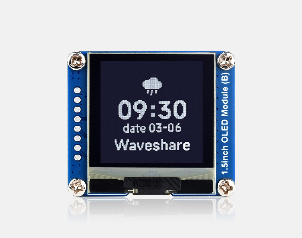 1.5寸OLED模块 128×128分辨率 SPI/I2C通信 黑白显示屏