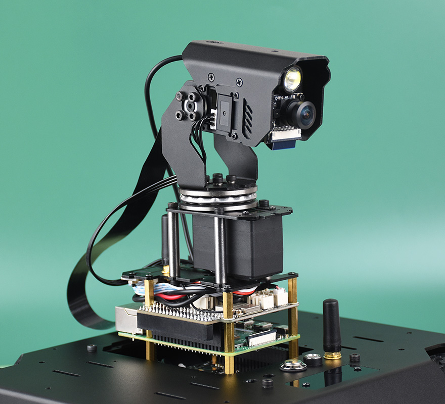 大扭矩360°全向二维云台 二自由度可扩展大扭矩摄像云台 总线舵机驱动 基于通用机器人驱动板 多种扩展方式 适用于树莓派4B/5