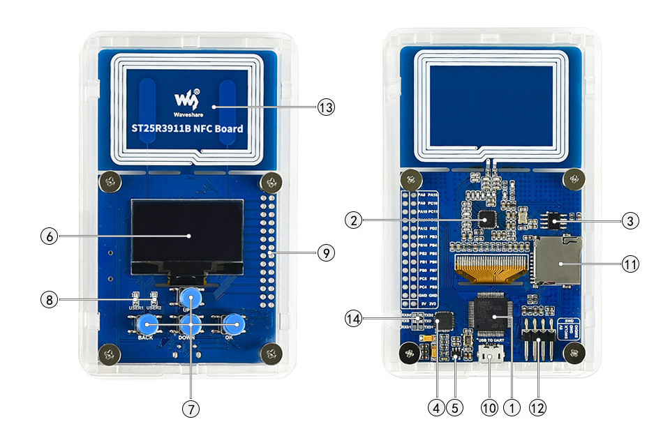 ST25R3911B开发套件 NFC读写器 带AT32F413RCT7主控 板载多种资源 支持多种NFC协议