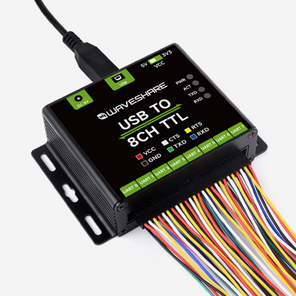 工业级 USB 转 8 路 TTL UART 通用串口通信 多种保护电路 多系统兼容