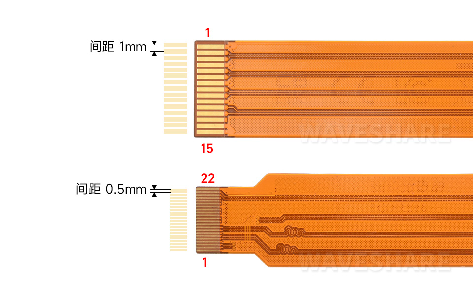 树莓派5代官方原装DSI软排线 FPC连接线 22Pin转15Pin 适用于DSI显示屏 线长200mm