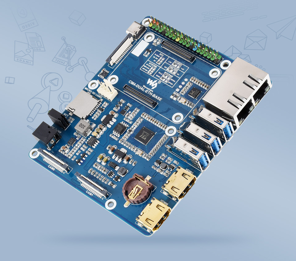 树莓派CM4双千兆网口扩展板