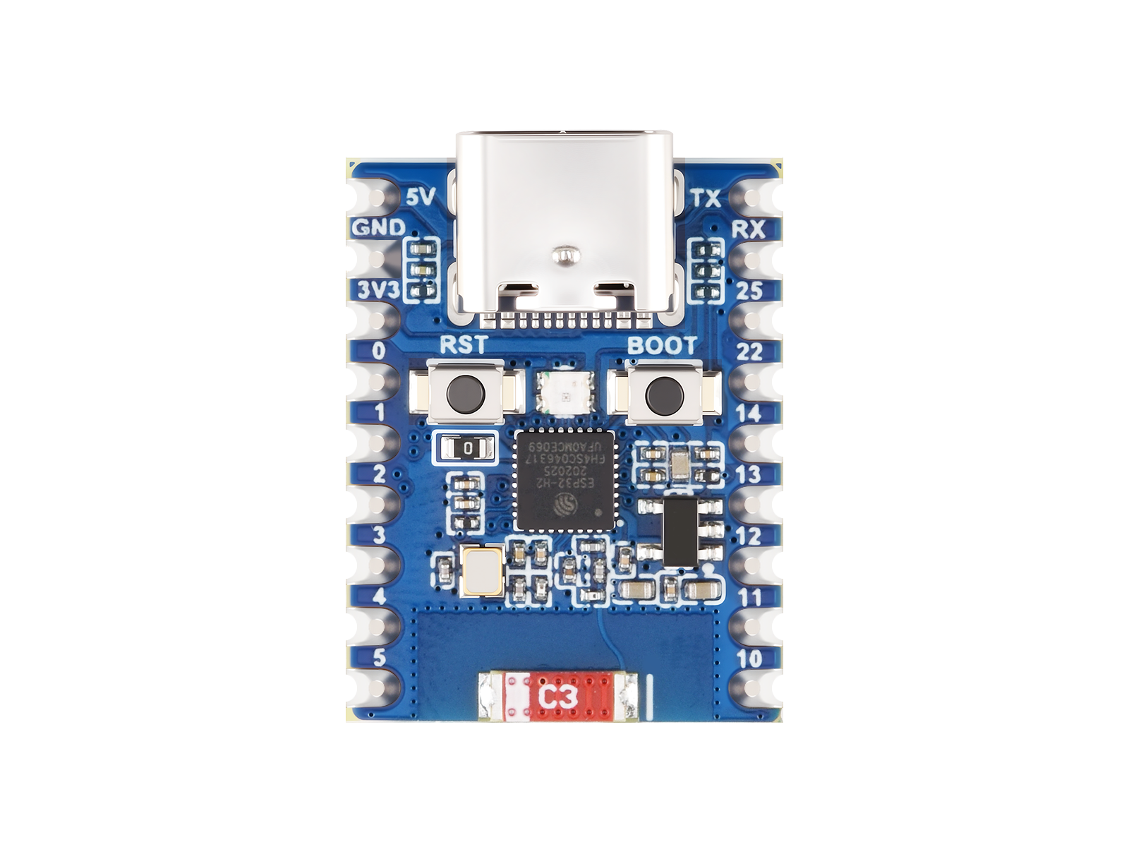 ESP32-H2 迷你开发板 96MHz 处理器 板载 ESP32-H2FH4S 芯片 内置 4MB Flash 支持 BLE/Zigbee ...