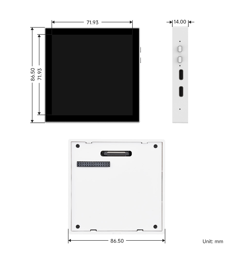 Esp32 P4 智能 86 盒 可外接摄像头 基于 Esp32 P4 芯片 双核加单核 Risc V 架构设计 板载 4 英寸 720×720 像素五点触控 Lcd