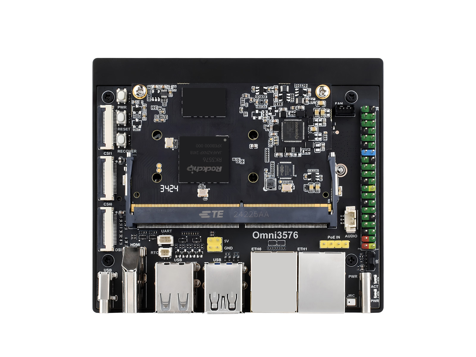 幸狐Core3576边缘计算扩展板Rockchip RK3576八核2.2GHz处理器大小核设计6 TOPS算力人工智能8GB DDR4X ...