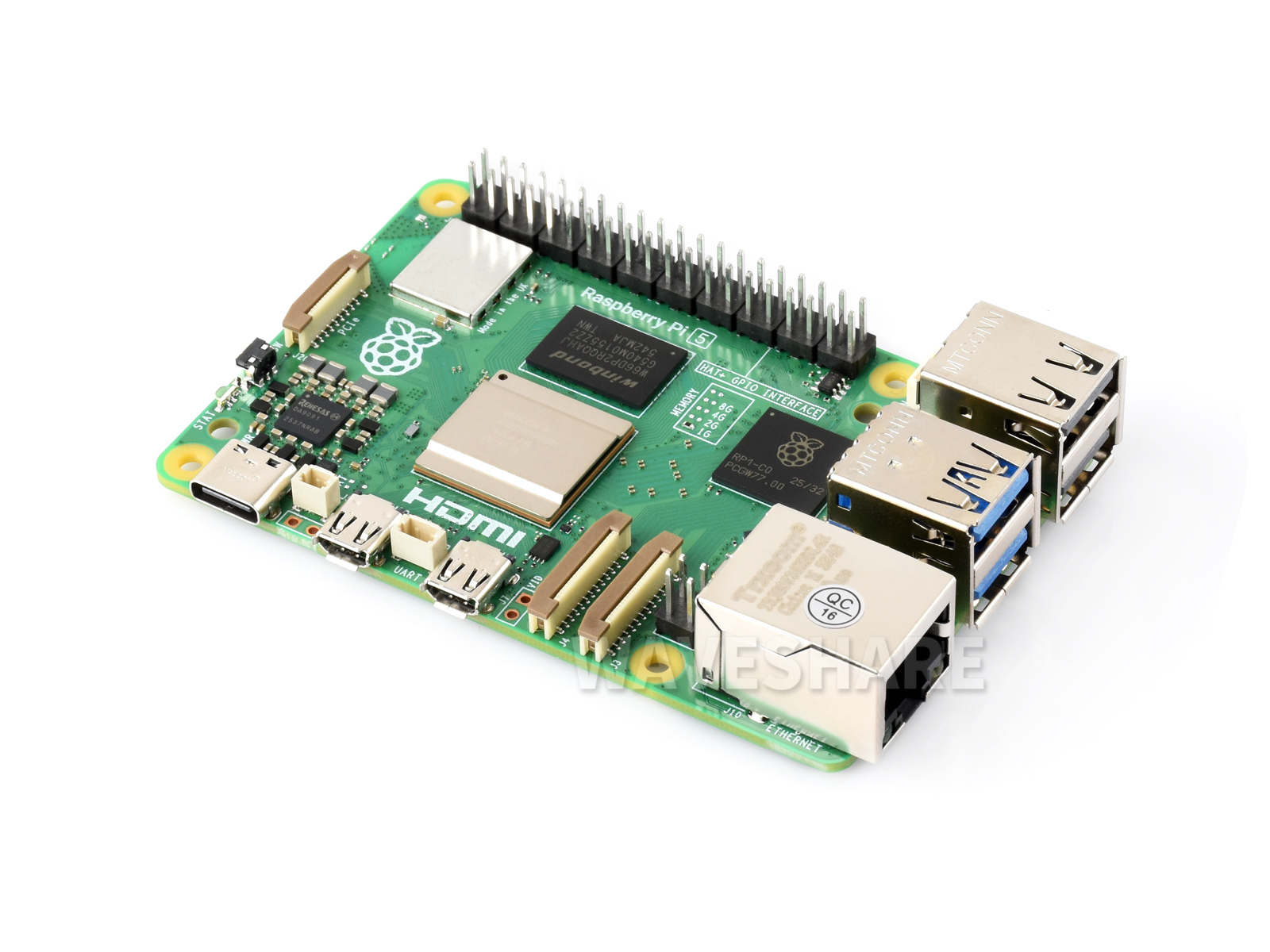 Raspberry Pi 5 1GB 树莓派5代 BCM2712处理器 2.4GHz四核64位Arm Cortex-A76 【显示屏套餐A 含 ...
